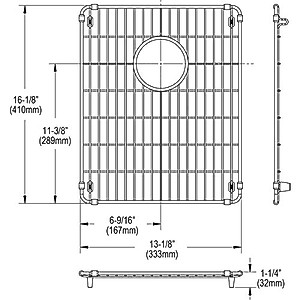 ELKAY CTXFBG1316 Crosstown Stainless Steel Bottom Grid