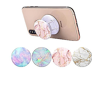 IYAYUHE Multi-Function Cell Phone Stand,Pink Rose Gold Marble Opal Expanding Stand Grip for Smartphones and Tablets (4 Pack)