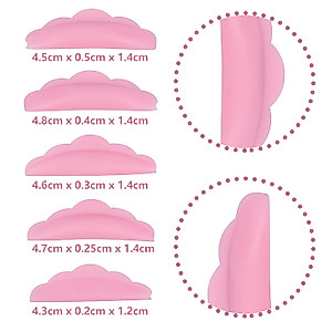 60 Pieces Silicone Eyelash Perming Curler Set 5 Size Reusable Eyelash Lift Pads and Y Shape Eyelash Brush, Lash Lift Pads Brush Grafting Lash Lifting Shield Rods for Curl Eyelash