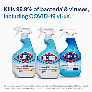 Clorox Disinfecting All-Purpose Cleaner 32 Oz and Disinfecting Bathroom Cleaner, Household Essentials, 30 Oz, Pack of 3