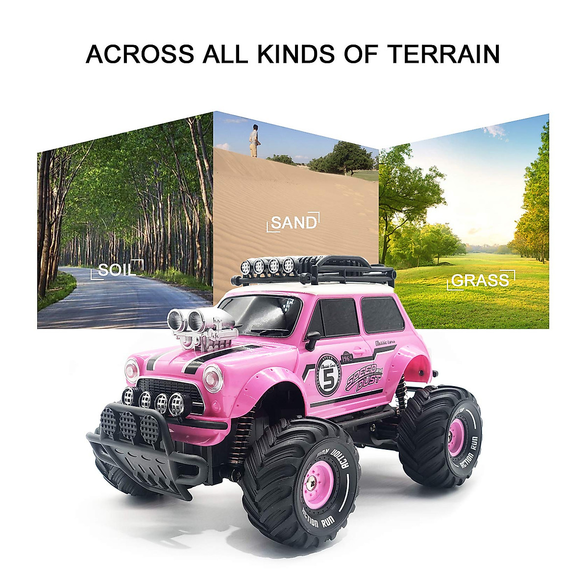 10Leccion Remote Control Car for Girls, 2.4Ghz Pink RC Cars for Daughter with Two Rechargeable Batteries, Radio Controlled Vehicle for Toddlers Kids, Birthday R/C Toys for Granddaughter