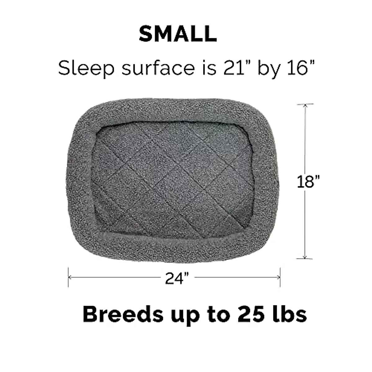 Furhaven Dog Bed for Small Dogs & Indoor Cats, 100% Washable, Sized to Fit Crates - Sherpa Fleece Bolster Crate Pad - Gray, Small