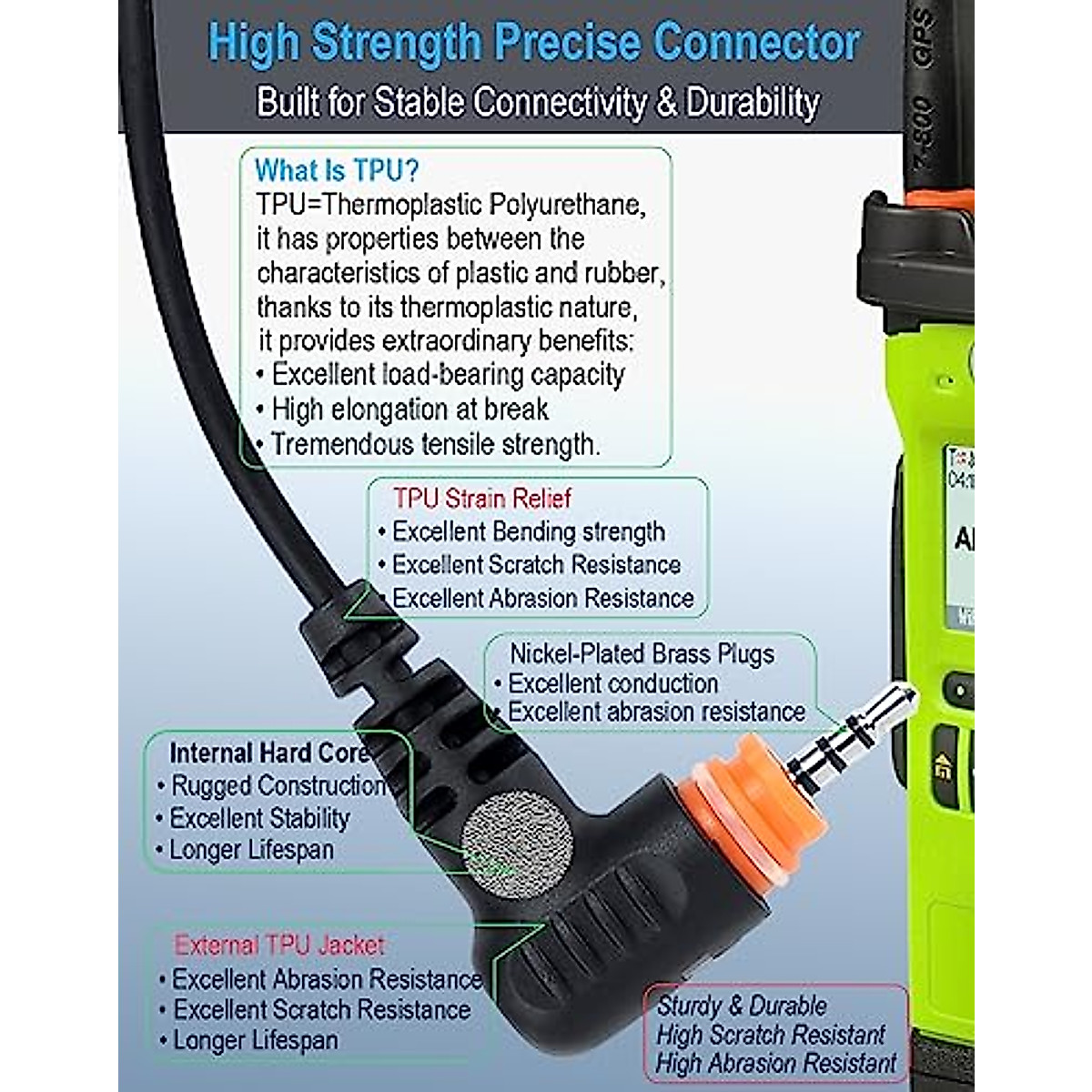 commountain SL300 SL3500e Earpiece with Mic Compatible for Motorola Radios TLK 100 TLK 110 SL7550 SL7550e SL7580 SL7580e SL7590 SL7590e SLN 1000 SL 300, TLK100 TLK110 SLN1000 Acousic Tube Headset