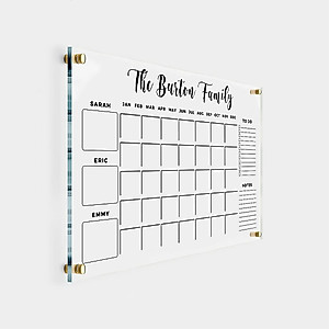 Large Personalized Acrylic Wall Calendar - Personalized Calendar 2024, Dry Erase Calendar Family Calendar Calendar (24" x 36", Colorful Package)