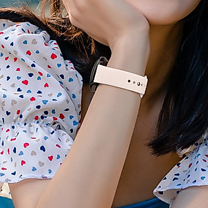 Meliya Bands Compatible with Samsung Galaxy Watch 4 - 40mm, 44mm, 42mm, 46mm Silicone Sport Replacement Straps for Women & Men (Pink Sand)