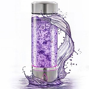 H3O Hydrogen Water Bottle - Hydrogen-Infused Water Machine with Built-in Purple Protective Light - Portable Water Ionizer for Hydration, Energy, Sleep Quality - with SPE/PEM Technology