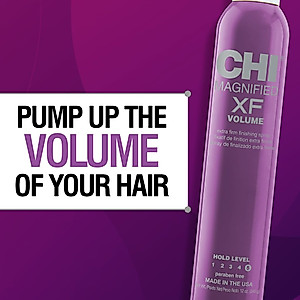 CHI Magnified Volume XF Finishing Hair Spray, Boosts Volume & Body For Maximum Fullness, Builds Resilience & Strength & Adds Shine, Extra Firm, 12 Oz