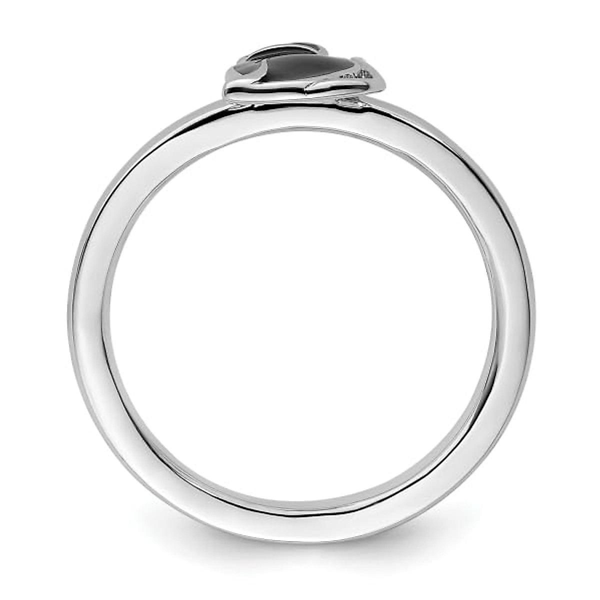 925 Sterling Silver Black Cat Stackable Ring Size 6