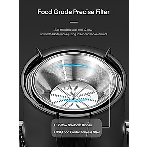 Juicer Machines, Aiheal Juicer Vegetable and Fruit Easy to Clean, Centrifugal Juicer with 3” Wide Mouth, 3 Speed Control, Overload Protection System, Cleaning Brush and Recipe Included, Black