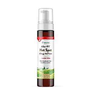 NaturVet Aller-911 Hot Spot Allergy Aid Foam Pet Supplement Plus Aloe Vera – Helps to Relieve Irritated, Itchy Skin for Cats, Dogs – Helps Deter Gnawing, Chewing – Quick Drying – 8 Oz.