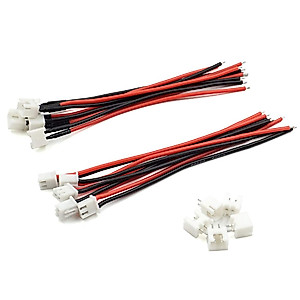 5 Pairs JST-XH 2.54mm 1S 2 Pin Balance Plug Lead Socket Male and Female Connector with 10cm Silicone Wire Cables for Woodland Just Plug Lights 3D Printer