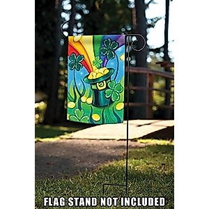 Toland Home Garden 112572 Hat 'O Gold St Patricks Day Flag 12x18 Inch Double Sided St Patricks Day Garden Flag for Outdoor House St Pats Flag Yard Decoration
