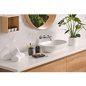 Brasnell Solutions, Brushed Nickel Wall Mounted Tub Faucet - Dual Handle - Brass - Vanity - 3-Hole spout, High Water Pressure - Home Improvement Bathroom DIY