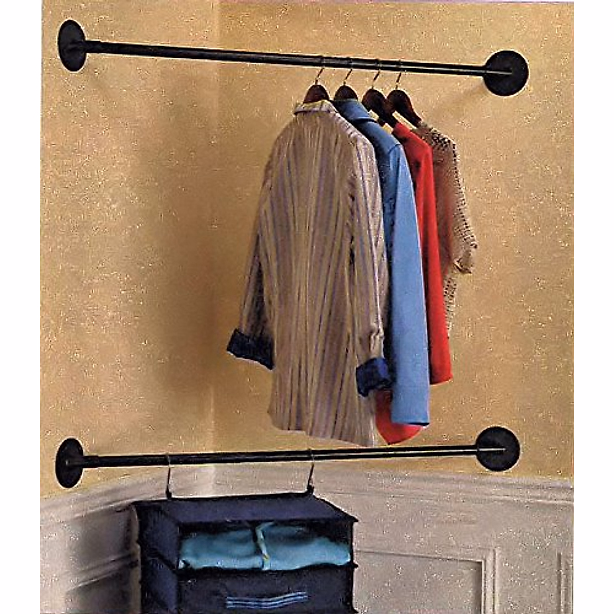43" Iron Wardrobe Assistant Corner Hanging Bar