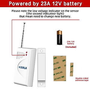 KERUI 433MHz Wireless Door/Window Magnetic Sensor for GSM Home Security Alarm Systems