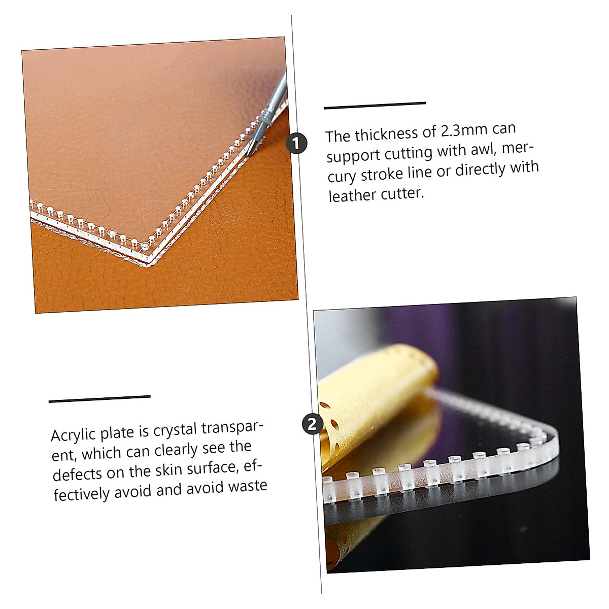 TEHAUX 2pcs Leather Pattern Template Transparent Wallet Stencil DIY Purse Tool Wallet Leather Pattern Stencil Leather Patterns Templates DIY Material Coin Purse Acrylic Handmade Supplies