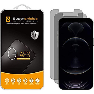 (2 Pack) Supershieldz Designed for iPhone 12 and iPhone 12 Pro (6.1 inch) (Privacy) Anti Spy Tempered Glass Screen Protector, Anti Scratch, Bubble Free