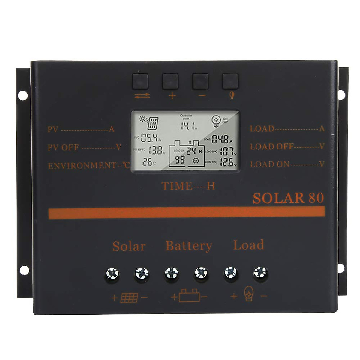 12V 24V Auto 80A Solar , Energy Controllers Solar Wind Power Controller Solar Panel Battery Intelligent Regulator LCD Display Solar Panel Controller with USB 5V Charging Interface