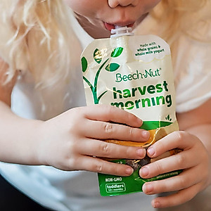 Beech-Nut Toddler Food Breakfast Pouches, Pear Mango with Yogurt & Granola Puree, 3.5 oz (18 Pack)