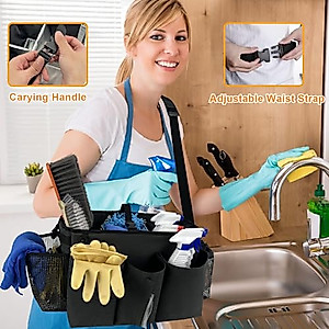 Wearable Cleaning Caddy Bag | Cleaning Supplies Organizer | Housekeeping Supply Caddy Bag | Cleaning Supply Tote with Handle Shoulder Waist Straps for Tote Tools Products Housekeepers Car Home House