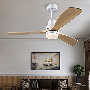 BOJUE 52 Inch Ceiling Fans with Light Remote Control,Indoor Outdoor Ceiling Fan for Patio Living Room,Bedroom,Office,Summer House,Etc