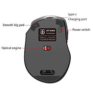 Snpurdiri 2.4G Wireless Gaming Keyboard and Mouse Combo, Include Mini 60% Merchanical Feel RGB Backlit Keyboard, Ergonomic Vertical Feel Small Wireless Mouse(Black and White)