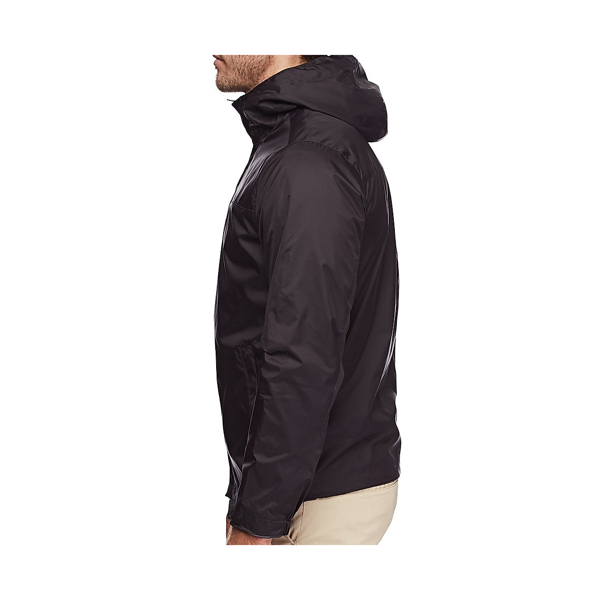 Tommy Hilfiger Men's Lightweight Breathable Waterproof Hooded Jacket, Black, Large