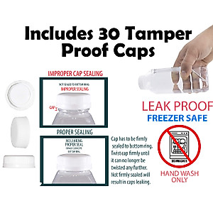 30 Pack of Empty Bottles, Plastic Bottles with Lids, Includes 10 Each Of 8 oz Bottles, 12 oz Bottles, and 16 oz Bottles, Plastic Milk Bottles With Tamper Proof Bottle Caps Lids Great Juice Bottles