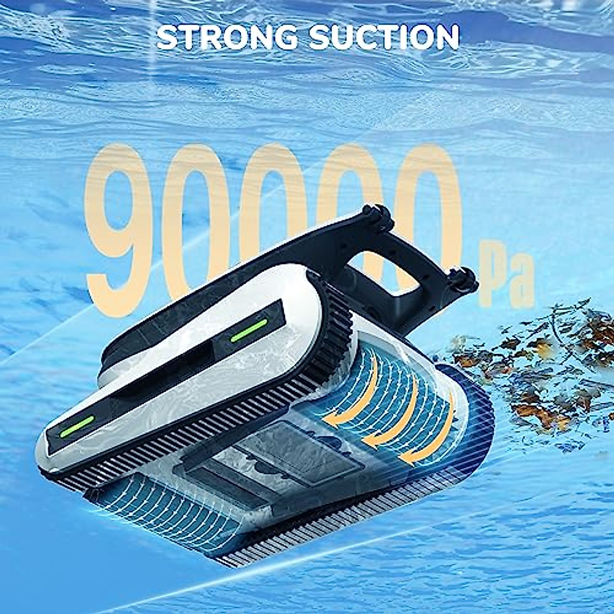 Seauto Shark Cordless Robotic Pool Vacuum Cleaner Waterline Cleaning, Wall-Climbing, Intelligent Route Planning (Multi)