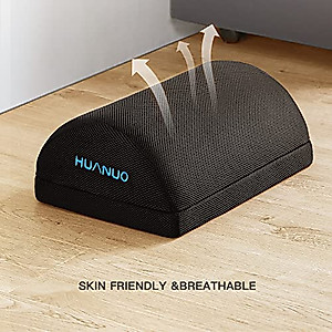 Foot Rest for Under Desk at Work, with 2 Optional Covers for Replacing, Double Layer Adjustable Foot Rest for Office, Home, Airplane, Travel, by HUANUO