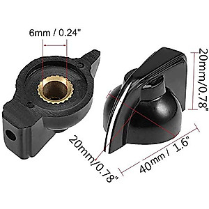 LUOYIMAO 10 Pack Potentiometer Knobs: Black Chickenhead with Set Screw K7-2