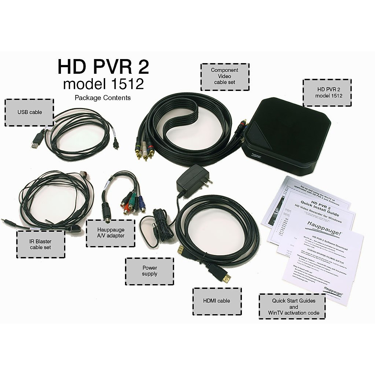 Hauppauge 1512 HD-PVR 2 High Definition Personal Video Recorder with Digital Audio (SPDIF) and IR Blaster Technology