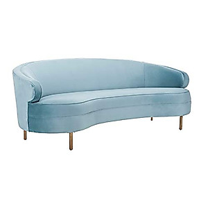Safavieh Couture Primrose Glam Light Blue Velvet Curved Sofas