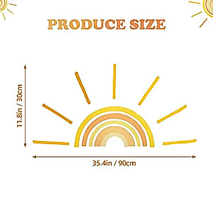 66.9x28.3 Inch Boho Rainbow Wall Decals Removable Rainbow Wall Sticker Wall Art Vinyl Peel and Stick Rainbow Decals for Girls Kids Bedroom Nursery Playroom Decor