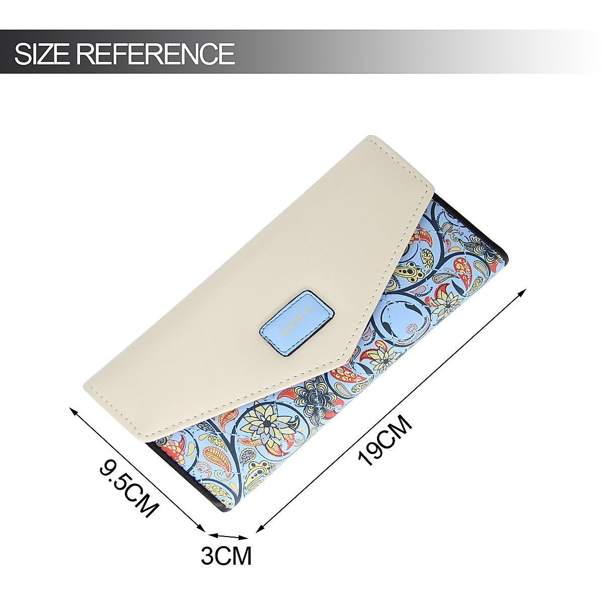 Womens Leather Wallet Purse Handbag Floral Money Clips Credit Card Case Holder