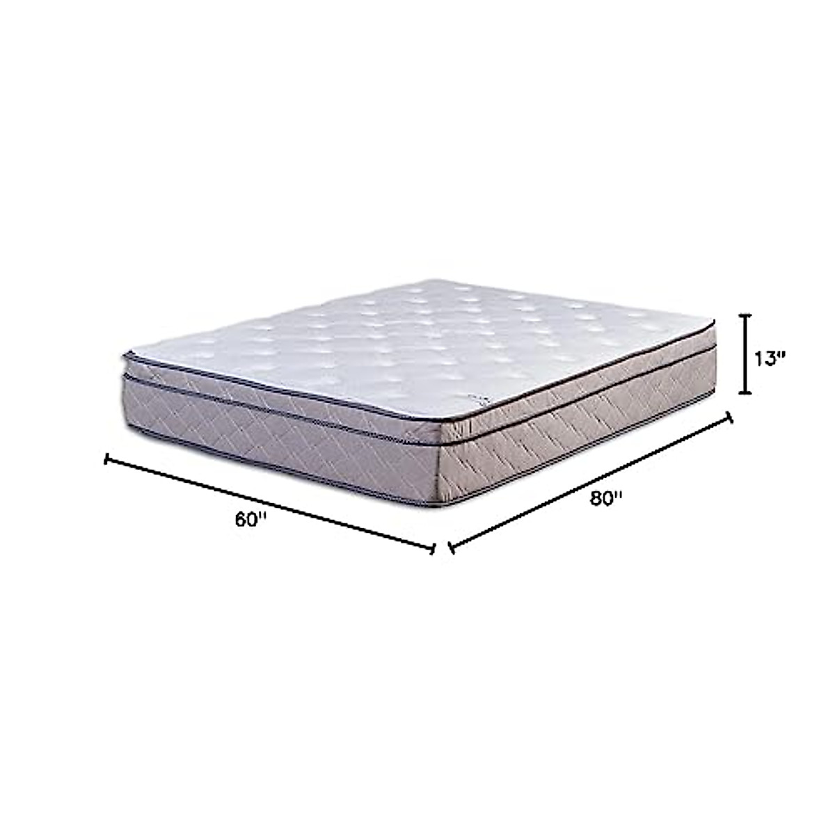 Greaton Queen 12 Inch EuroTop Ultra Plush Low Pressure and Motion Transfer Breathable Hybrid Pocket Coil Mattress in a Box, Mink