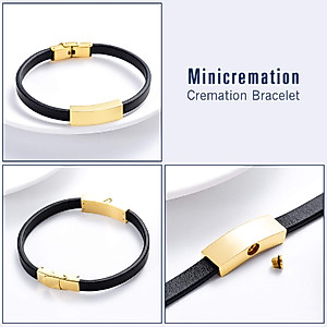 Minicremation Cross Cremation Jewelry Urn Bracelet for Ashes Genuine Leather for Women Men Keepsake Memorial Cuff Bangle Braided Wristband Bracelet for Men
