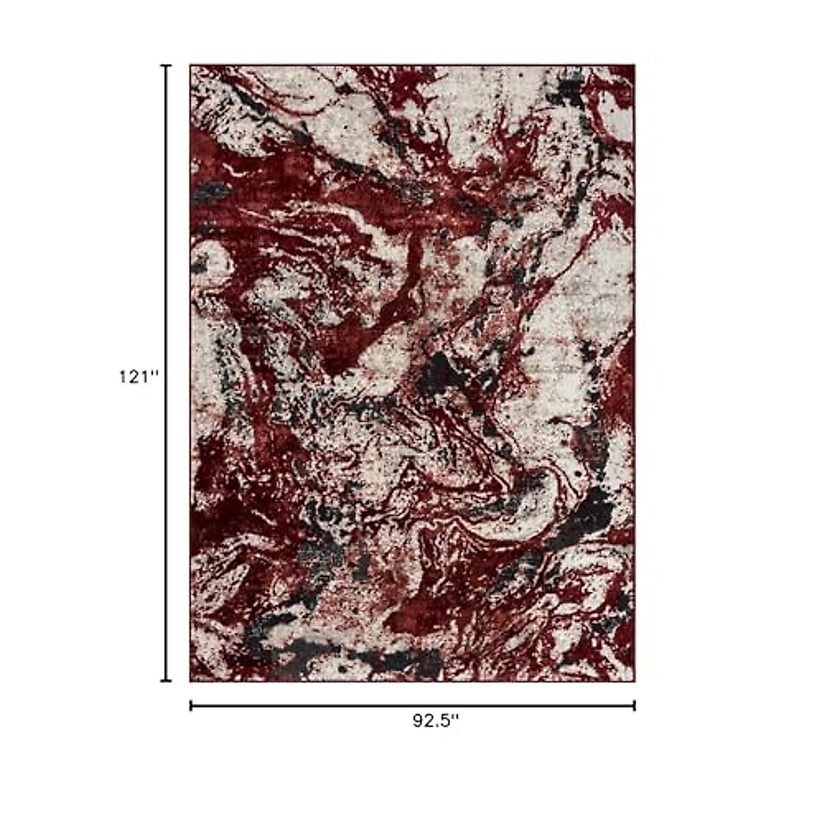 LUXE WEAVERS Abstract Marble Swirl Red 8x10 Area Rug