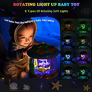 M SANMERSEN Baby Toys 6 to 12 Months - Ocean Projector Light Up Musical for 12-18 Crawling Learning Tummy Time 1 2 3 Year Old Infant Boys Girls Gifts