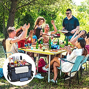 Large Grill and Picnic Caddy Picnic Basket for Griddle/ BBQ rganizer Store All Tools Accessories,Collapsible and Easy Carry Griddle Caddy for Family Outdoor,Camper,Travel,Car,RV