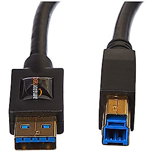 Amazon Basics USB 3.0 Cable - A-Male to B-Male Adapter Cord - 6 Feet (1.8 Meters) compatible with Personal Computer