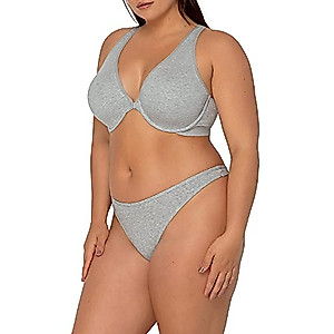Smart & Sexy womens Comfort Cotton Front Back Close Racerback Bra, Light Grey Heather, 36D US