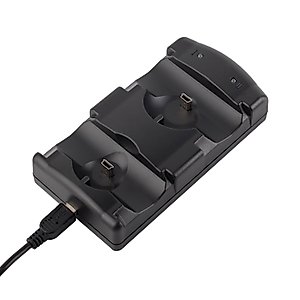 VSEER PS3 Controller Charging Dock Charging Station 2 in 1 with LED light Indicator Compatible for Original PS3/MOVE Controller, Black