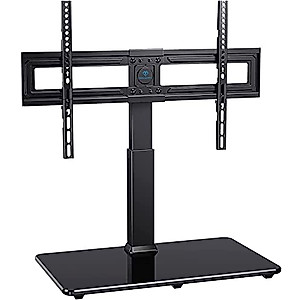 PERLESMITH Swivel Universal TV Stand for 37-65, 70 inch LCD OLED Flat/Curved Screen TVs-Height Adjustable Table Top Center TV Stand with Wire Management, VESA 600x400mm up to 88lbs