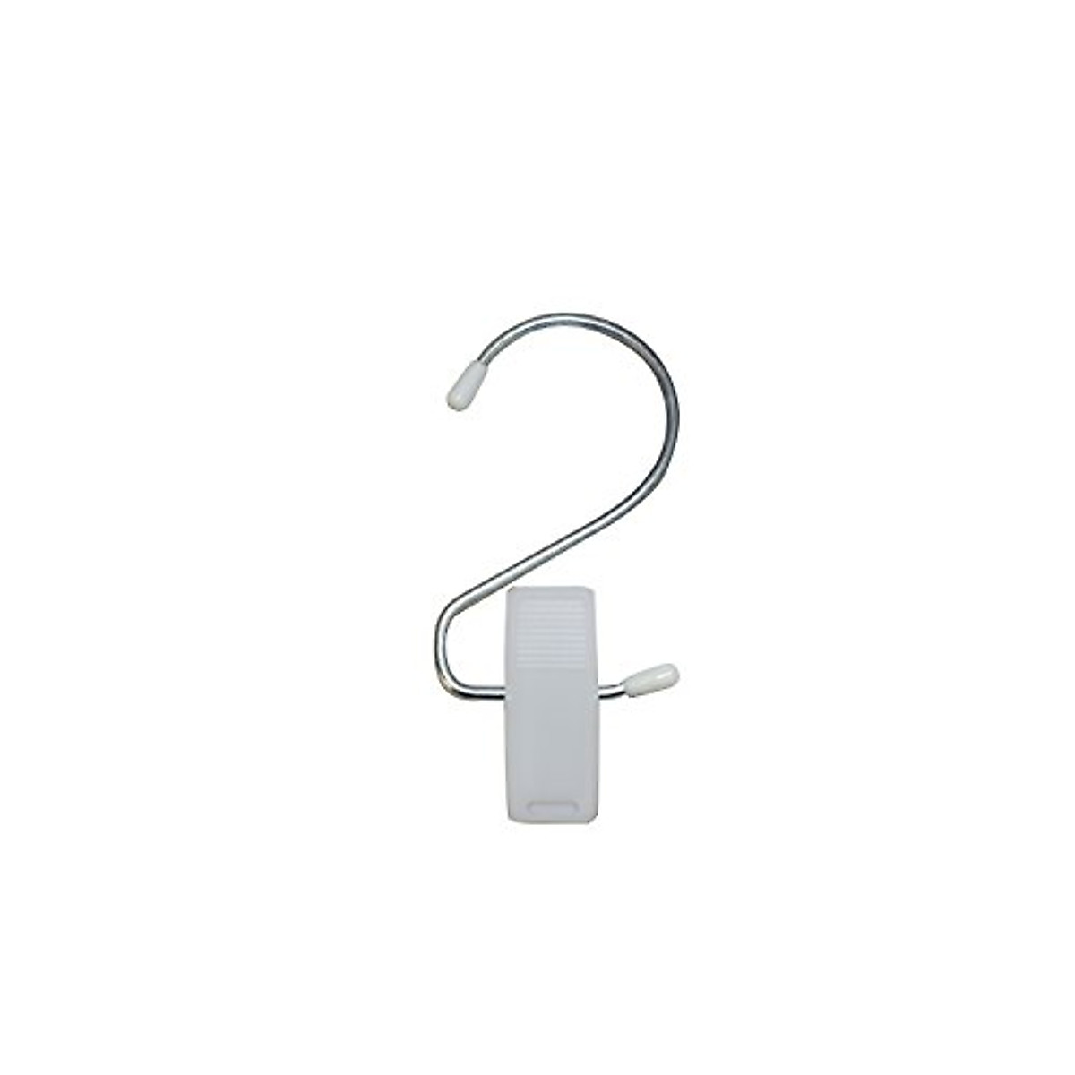 NAHANCO 610W12 Boot Clip Hanger, Chrome, White Plastic Clip, 4.5” (Pack of 12)