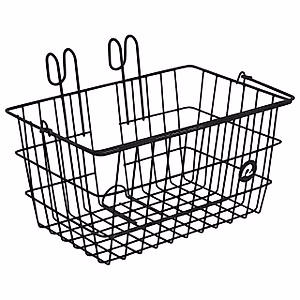 Retrospec Detachable Steel Apollo-Lite Lift-Off Front Bike Basket with Handles, Black