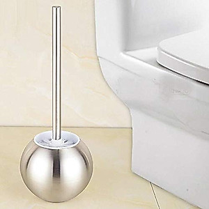 Toilet Brush Toilet, Stainless Steel Toilet Bowl Brush Toilet Bowl Brush Toilet Brush Holder with Base Toilet Brush Set Cleaning Brush do Bathroom Accessories