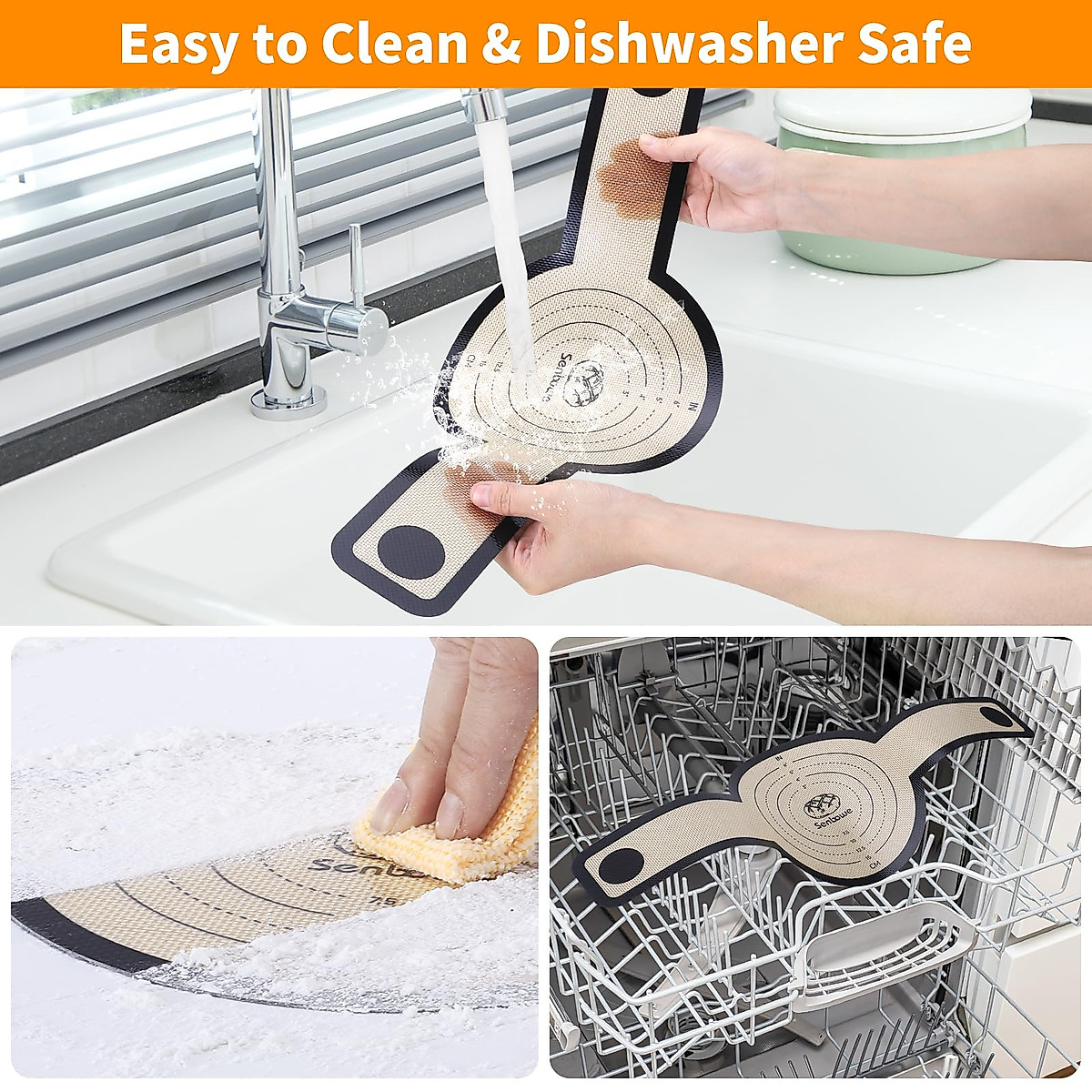 Senbowe 2 PCS Silicone Bread Sling for Dutch Oven, Non-Stick & Easy to Clean Reusable Silicone Bread Baking Mat Sheet Liner with Extra Long Handles, Easy to Transfer Sourdough Bread Baking Supplies