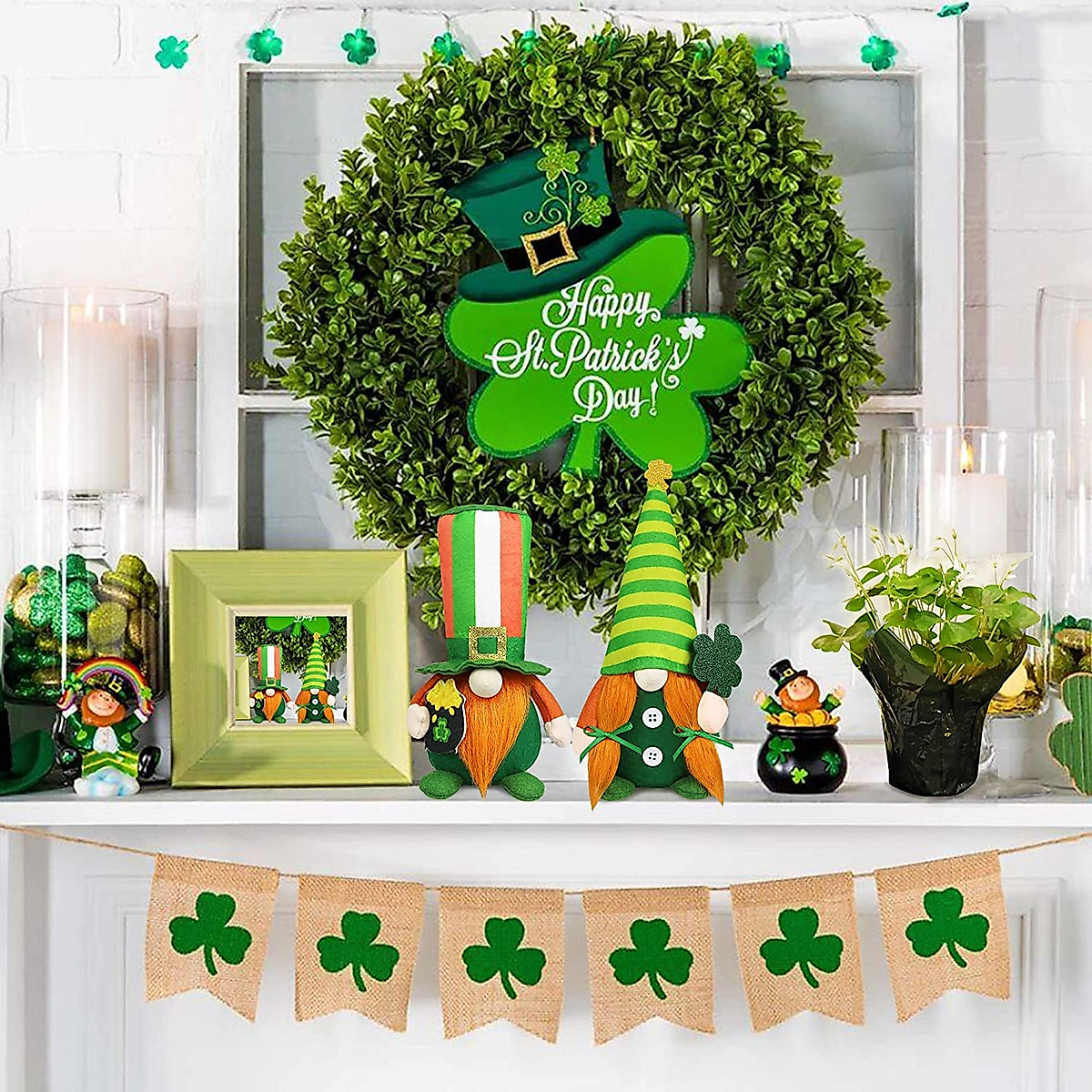 Anlass 2pcs St. Patricks Day Gnome Handmade Gnome Faceless Plush Doll, St Patricks Day Gifts for Him/her St Patricks Day Decor for Home and Garden (st Patrick gnome)