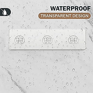 WeeProp 2 Packs Strong Sticky, Replacement Adhesive Sticker Hook,Waterproof Heavy-duty Sponge Holder Adhesives for Shower Caddy Basket Shelf, No Drilling Bath Transparent Adhesive Pad(10.2 x 2.76inch)